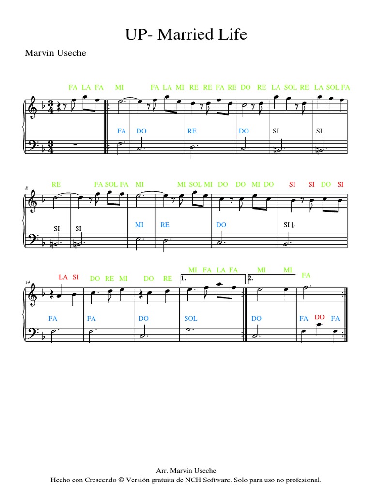 Up Married Life Piano Pdf _ Married Life Easy Piano Sheet from Up – DKCICX