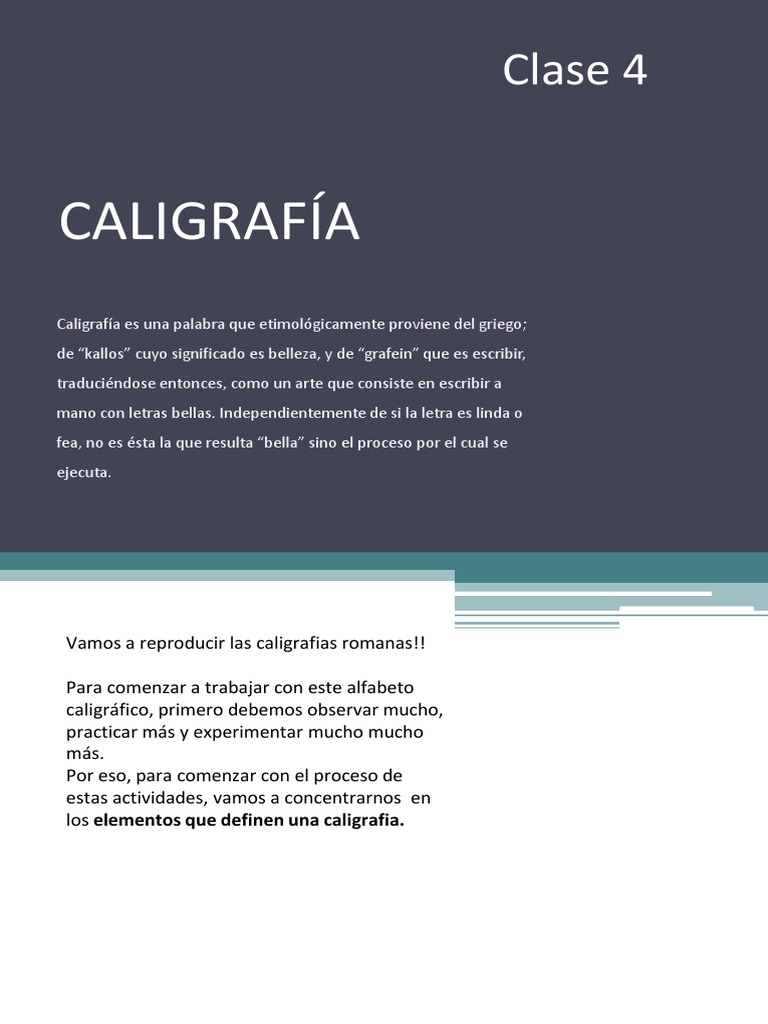CLASE4 Caligrafia LIBRESCA | PDF | Caligrafía | Escritura