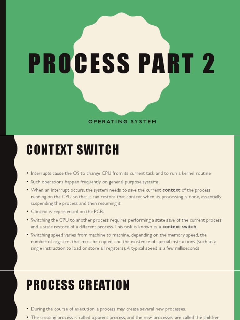 Process Part 2: Operating System | PDF | Process (Computing ...