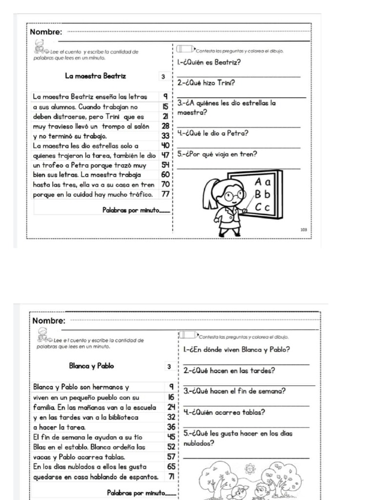 Lecturas Comprensivas de Grupos Consonanticos | PDF