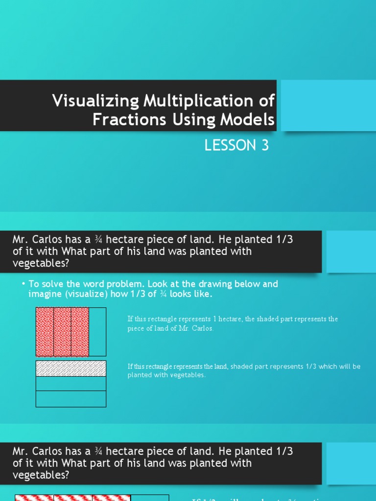 Lesson 3 - Visualizing Multiplication of Fractions Using Models | PDF | Multiplication ...