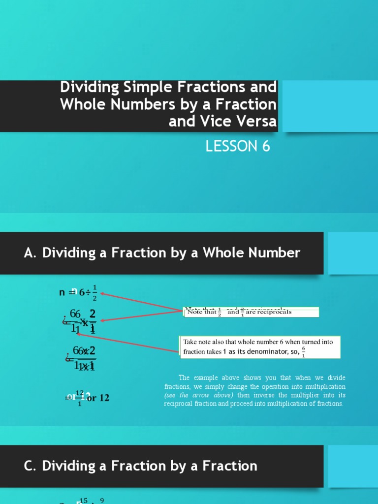 Dividing Fractions and Whole Numbers | PDF