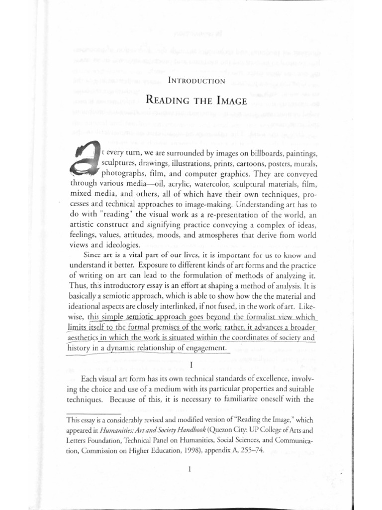 Reading The Image - Alice Guillermo | PDF