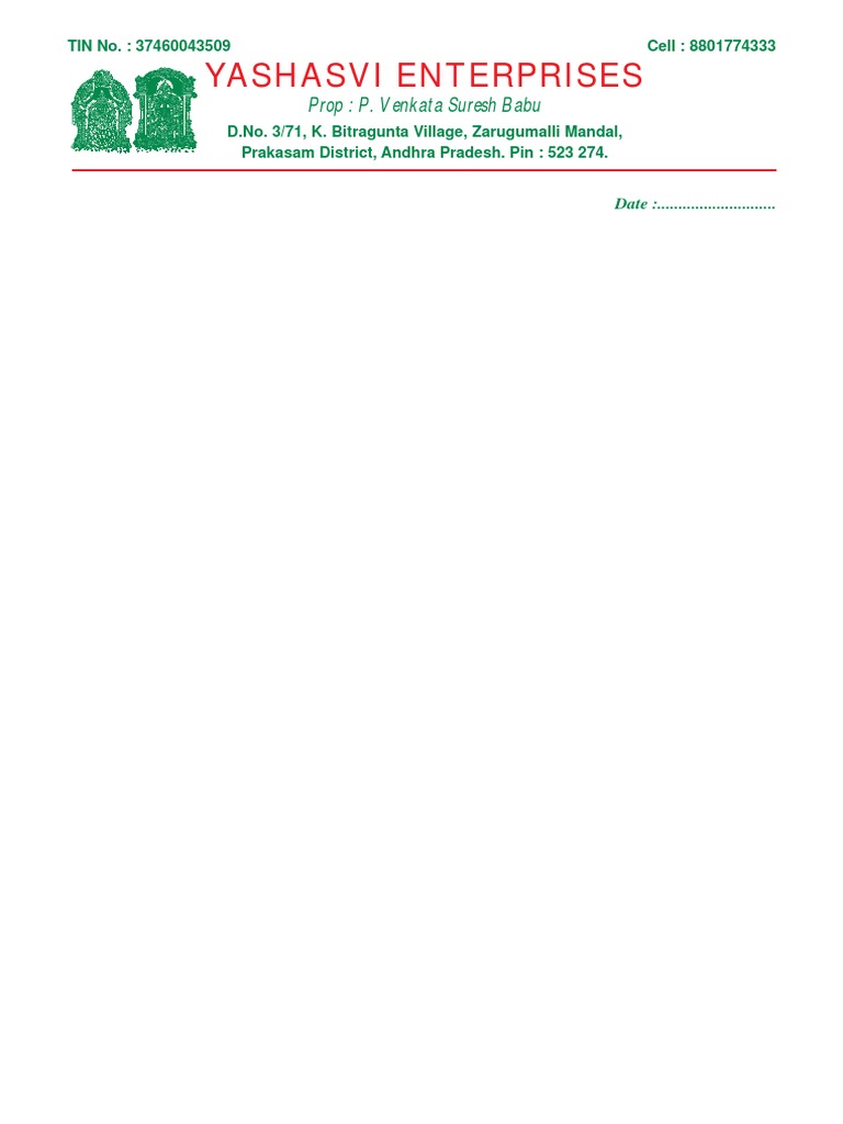 Yashasvi Enterprides Letter Pad | PDF