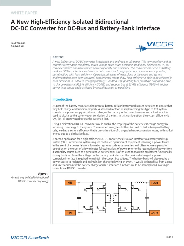 A New High-Efficiency Isolated Bidirectional DC-DC Converter For DC-Bus ...