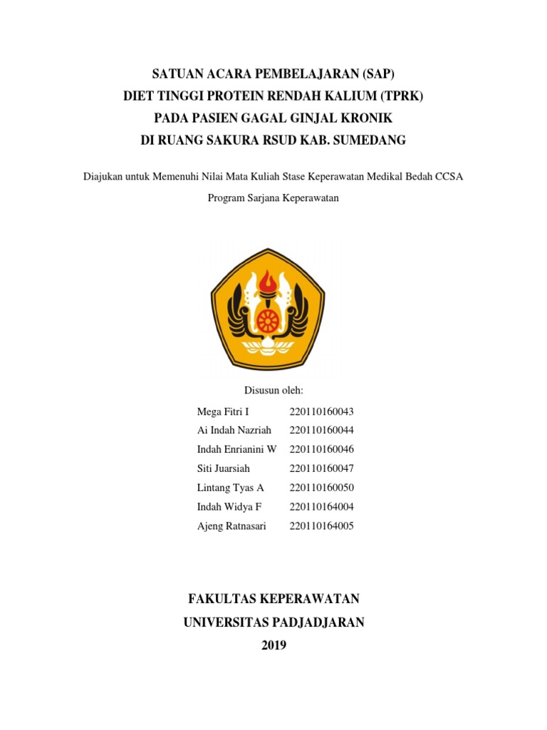 SAP Diet TPRK Pasien CKD Tutor D | PDF