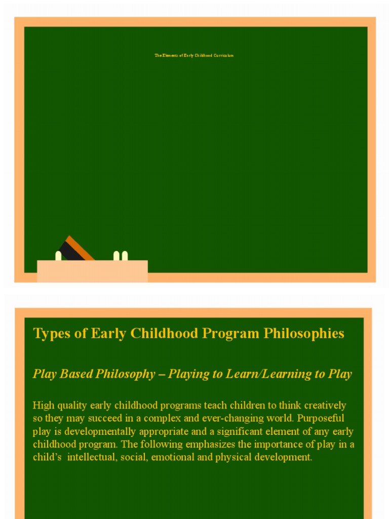 Early Childhood Curriculum Components | PDF | Early Childhood Education ...