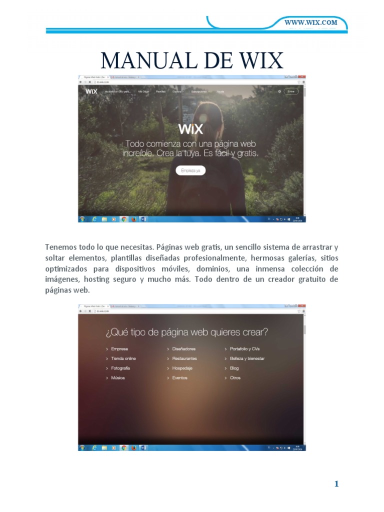 Manual de Wix | PDF | Blog | Red mundial