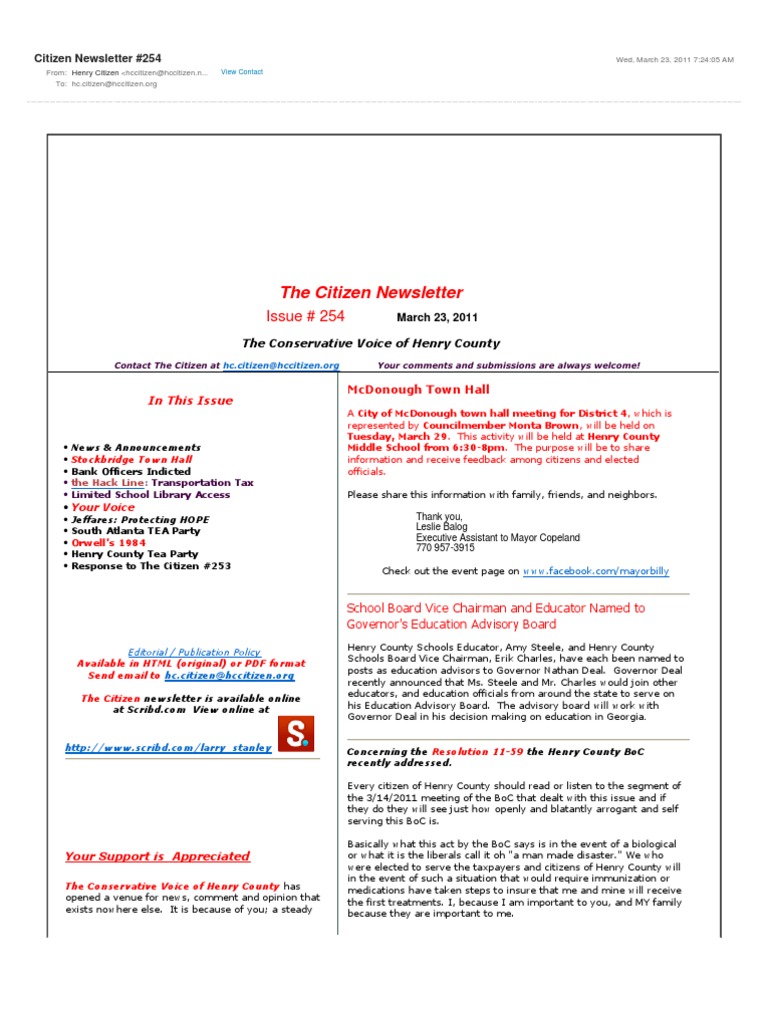 Newsletter 254 | PDF | Government | Politics