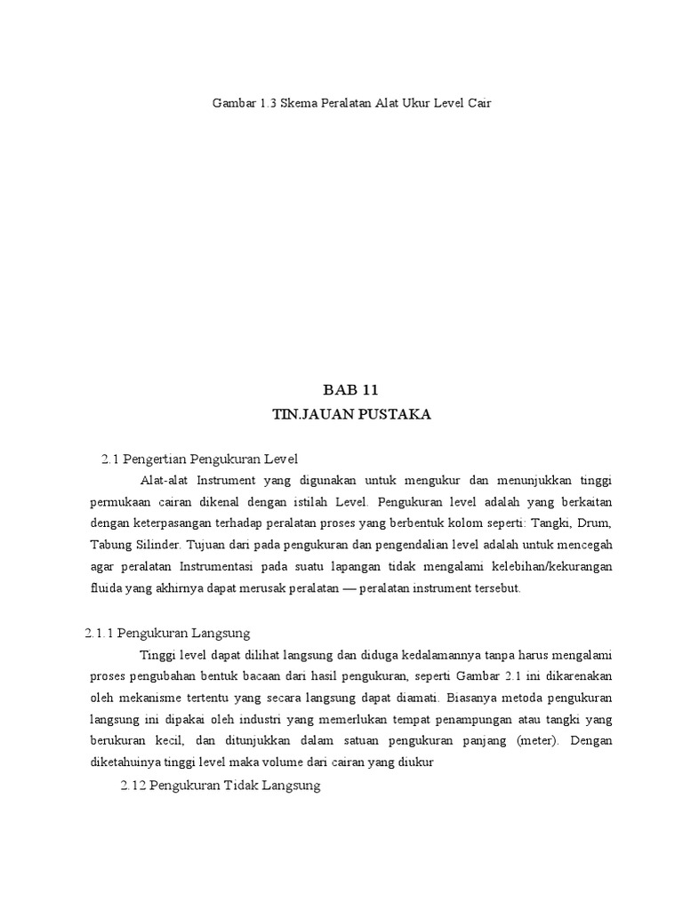 Dasar Teori Level Tangki | PDF