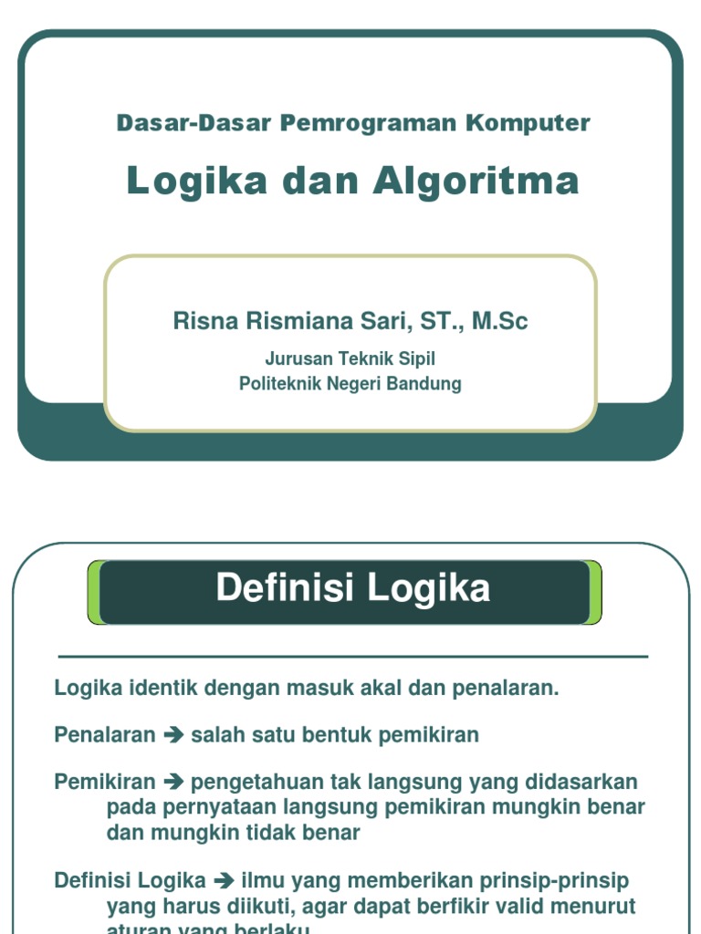 Logika dan Algoritma Pemrograman | PDF