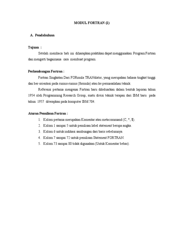 Kating Modul Fortran | PDF