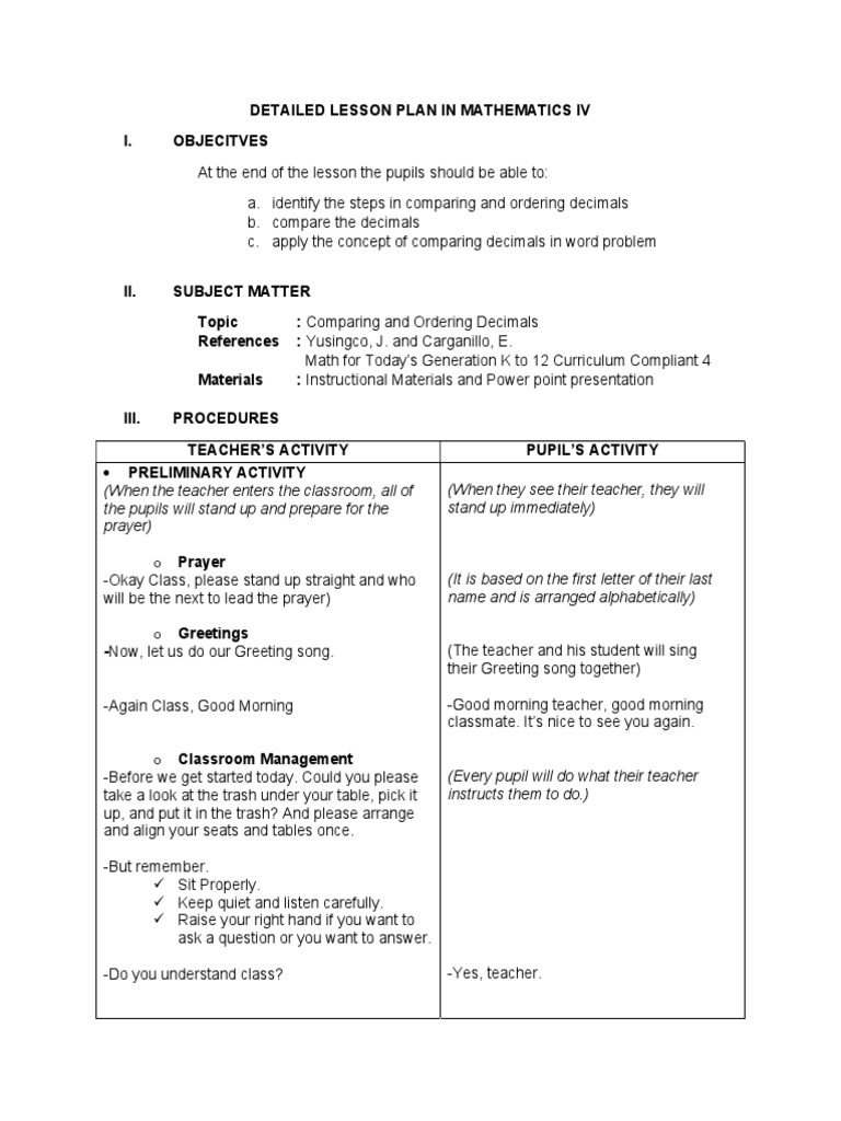 Comparing and Ordering Decimals 4 | PDF | Numbers | Teachers