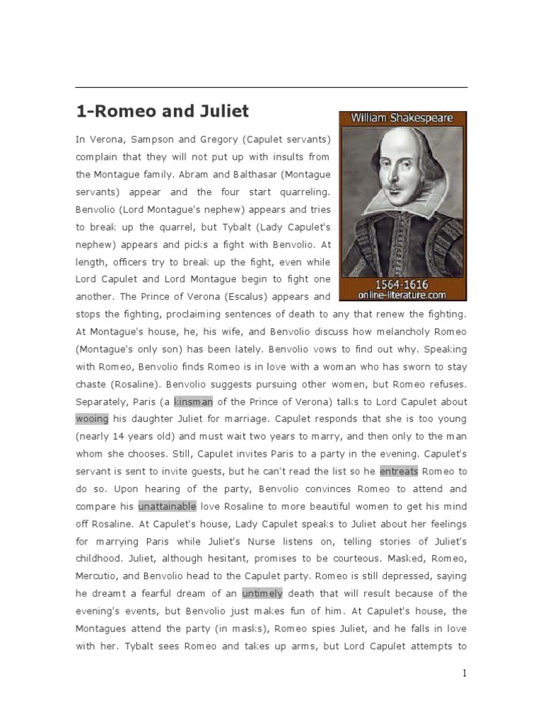 Romeo and Juliet Package Reading Comprehension | PDF | Characters In ...