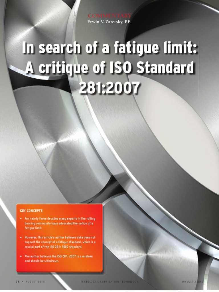 In Search of A Fatique Limit: A Critique of ISO Standrd 281:2007 | PDF ...