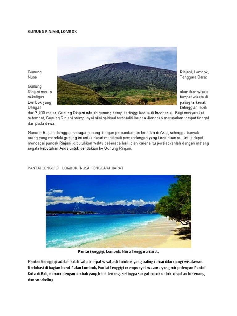 Gunung Rinjani | PDF