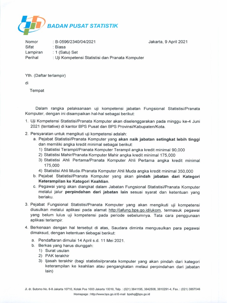 Ukom Statistisi Dan Prakom (KL) | PDF