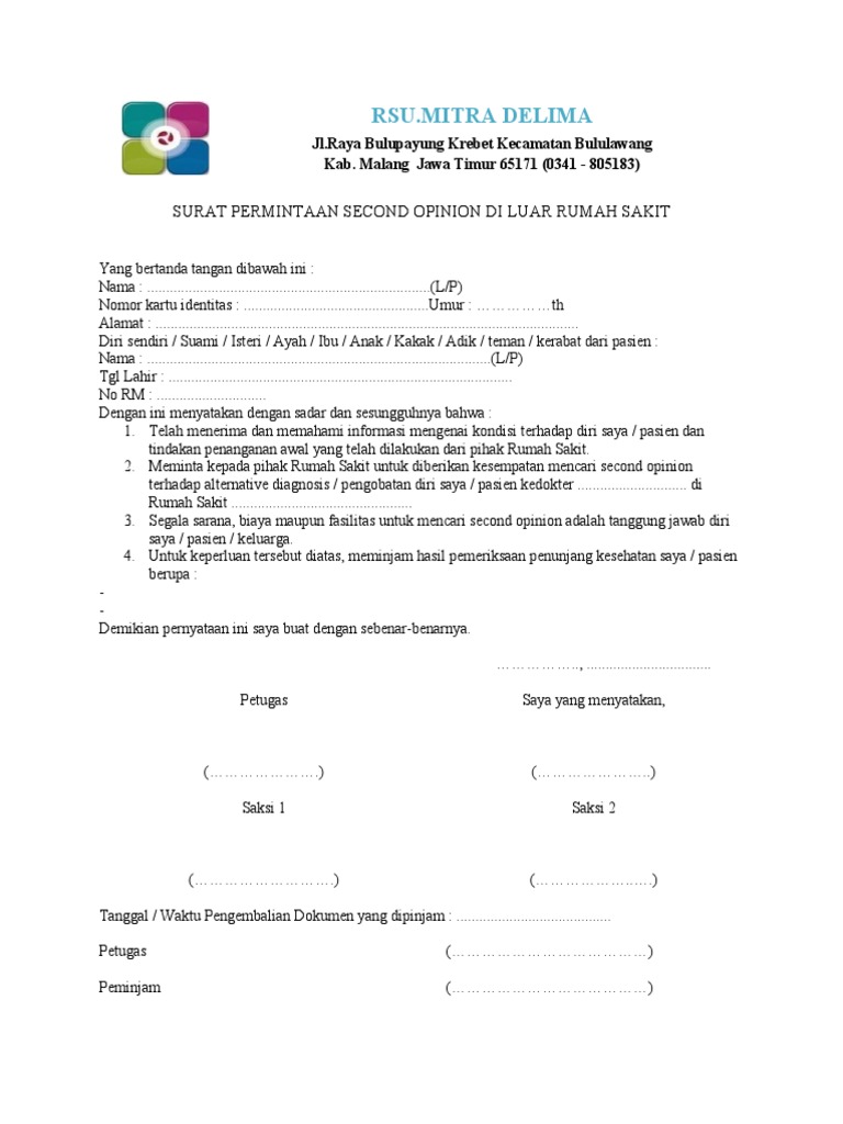 Permintaan Second Opinion | PDF