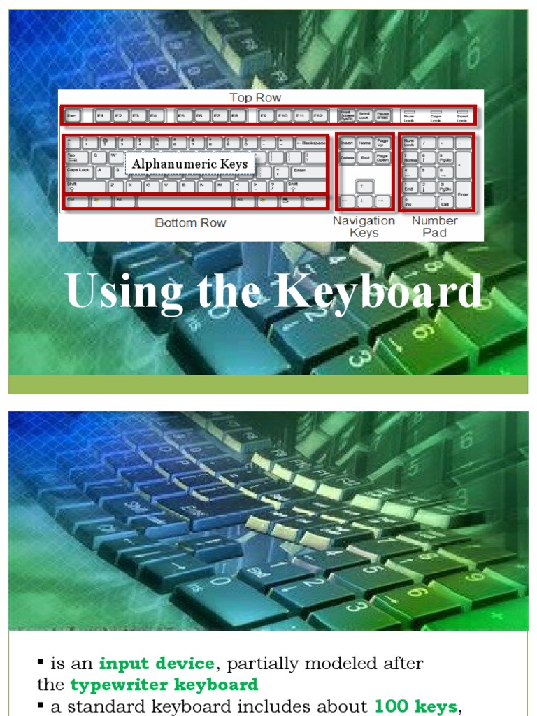 Using The Keyboard: Alphanumeric Keys | PDF | Computer Keyboard | Human–Computer Interaction