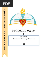 F&B Service Training Module | PDF | Restaurants | Foodservice