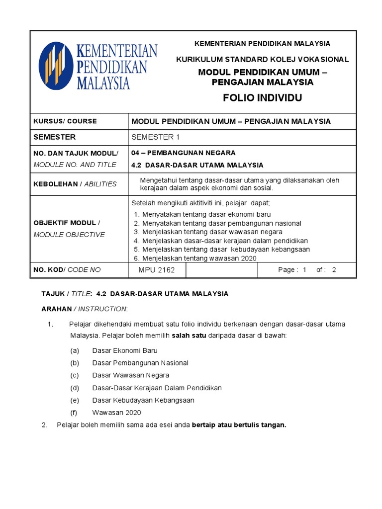 Contoh Tugasan Individu | PDF