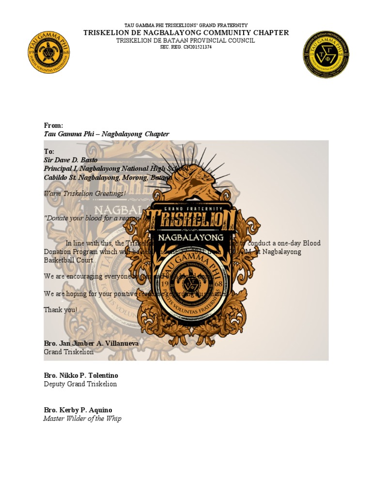 Blood Letting Letter of Invitation | PDF