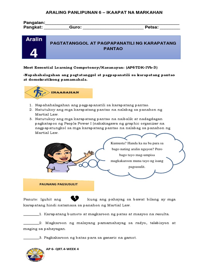 AP 6 Q4 Week 4 | PDF