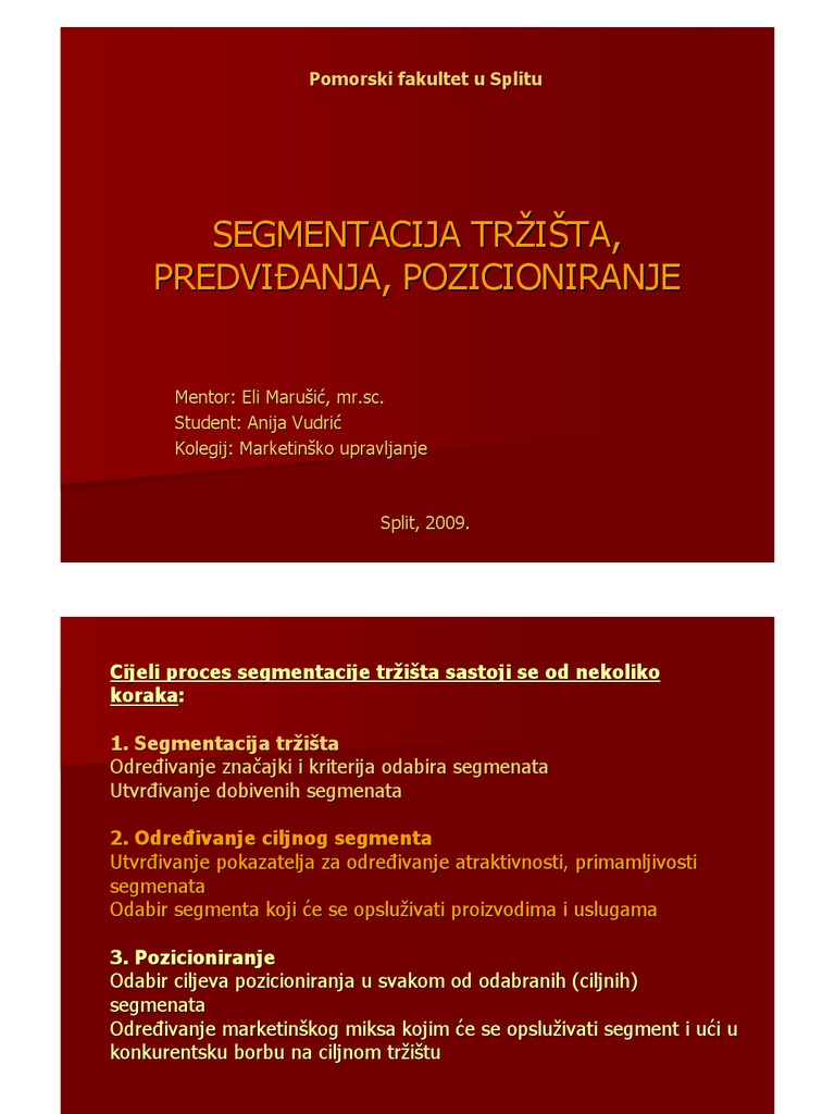 5 Segmentacija Trzista | PDF