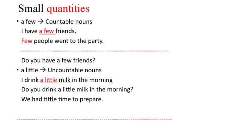 Understanding Small Quantities in English | PDF