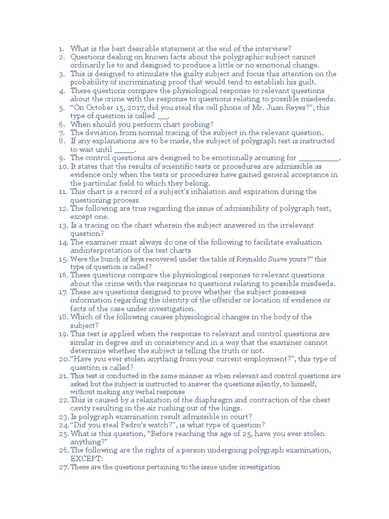Polygraph 3 Qfinal | PDF | Polygraph | Question