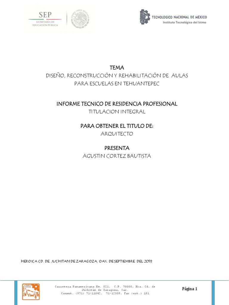 Informe Tecnico de Residencia Profesional | PDF | Diseño | Educación primaria