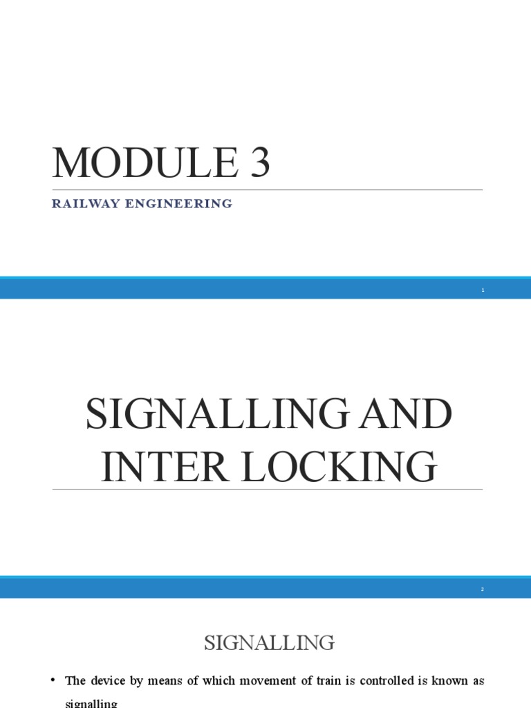 Signalling and Interlocking - Railway Engineering | PDF | Transport ...