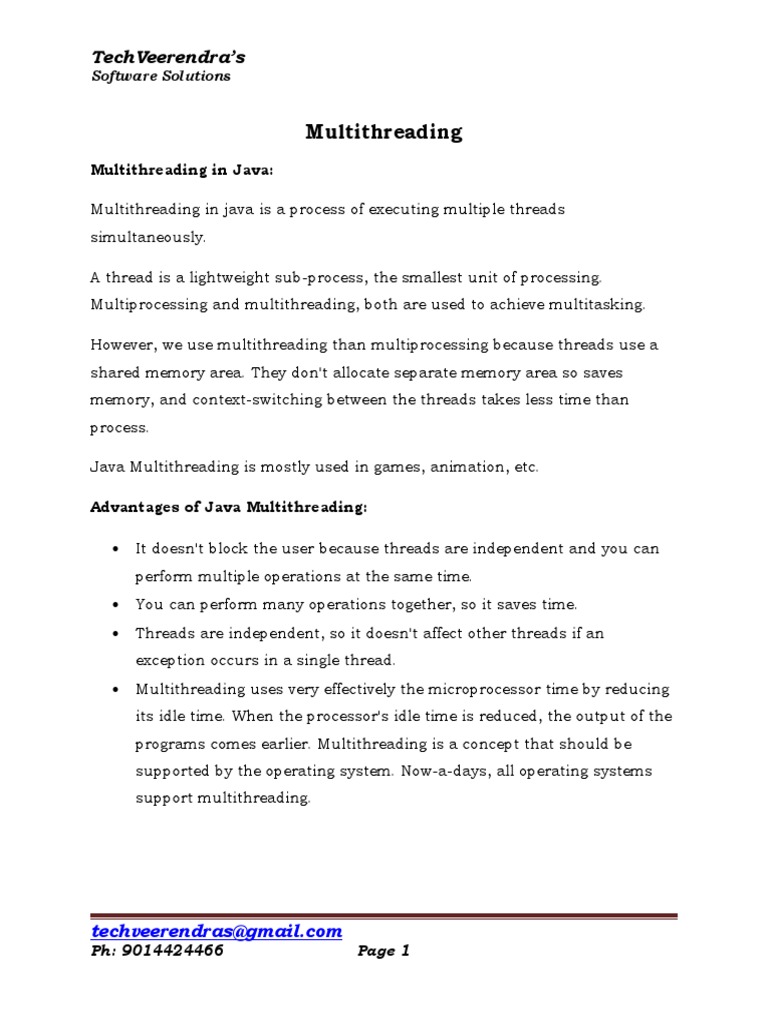 Multi Threading | PDF | Process (Computing) | Scheduling (Computing)