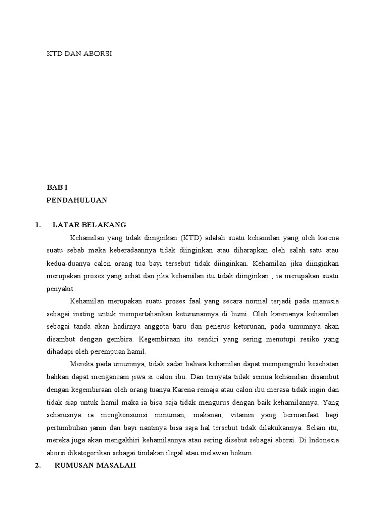 KTD Dan Aborsi Peran Bidan | PDF