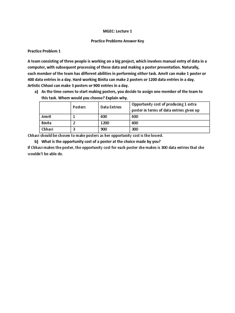 Session 1-Practice Problems-Answer Key | PDF