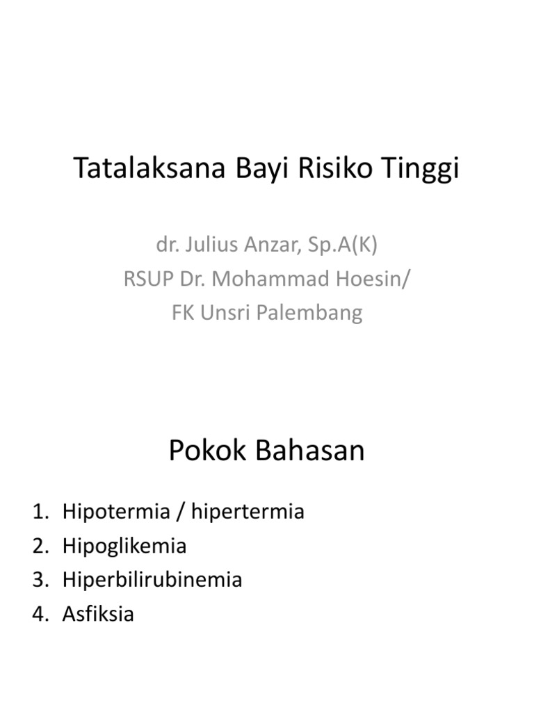Perawatan Bayi Risiko Tinggi | PDF