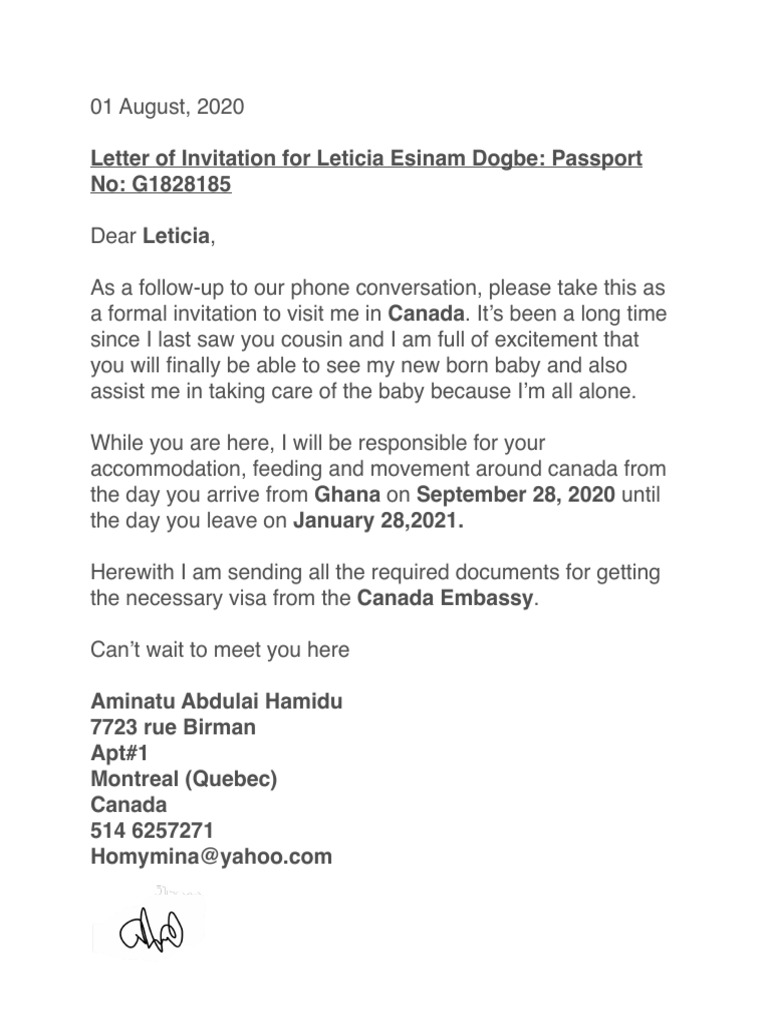 Leticia s Invitation Letter PDF