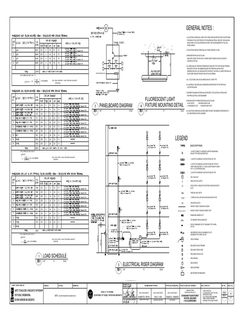 Panelboard Diagram Fluorescent Light Fixture Mounting Detail | PDF ...