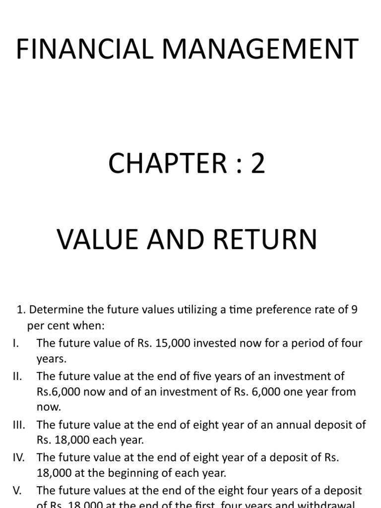 FINANCIAL MANAGEMENT Chapter 2 | PDF | Interest | Bonds (Finance)