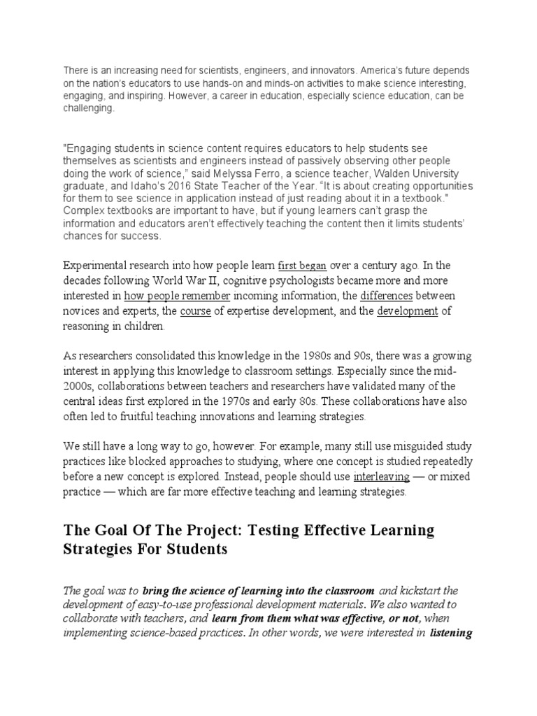 Enhancing Science Education Strategies | PDF | Science Education | Teachers