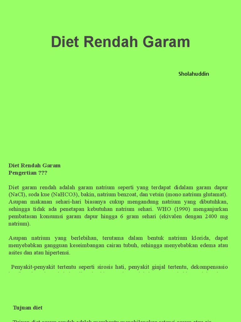 Panduan Diet Rendah Garam | PDF