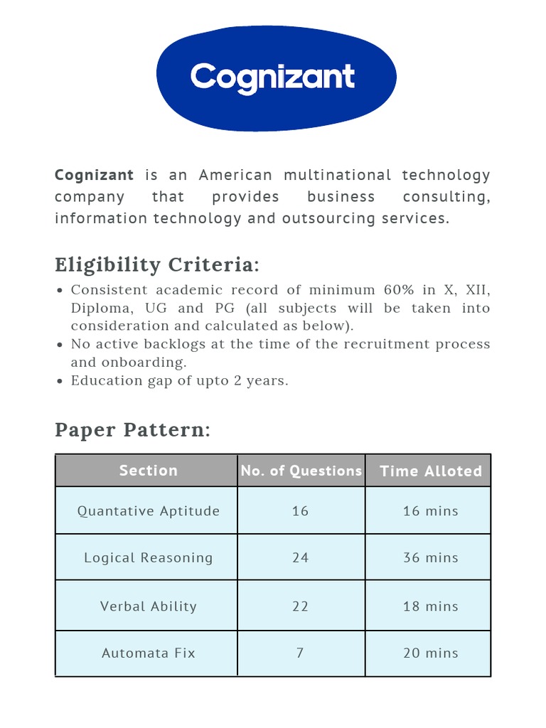 Cognizant | PDF | Computer Programming | Recruitment