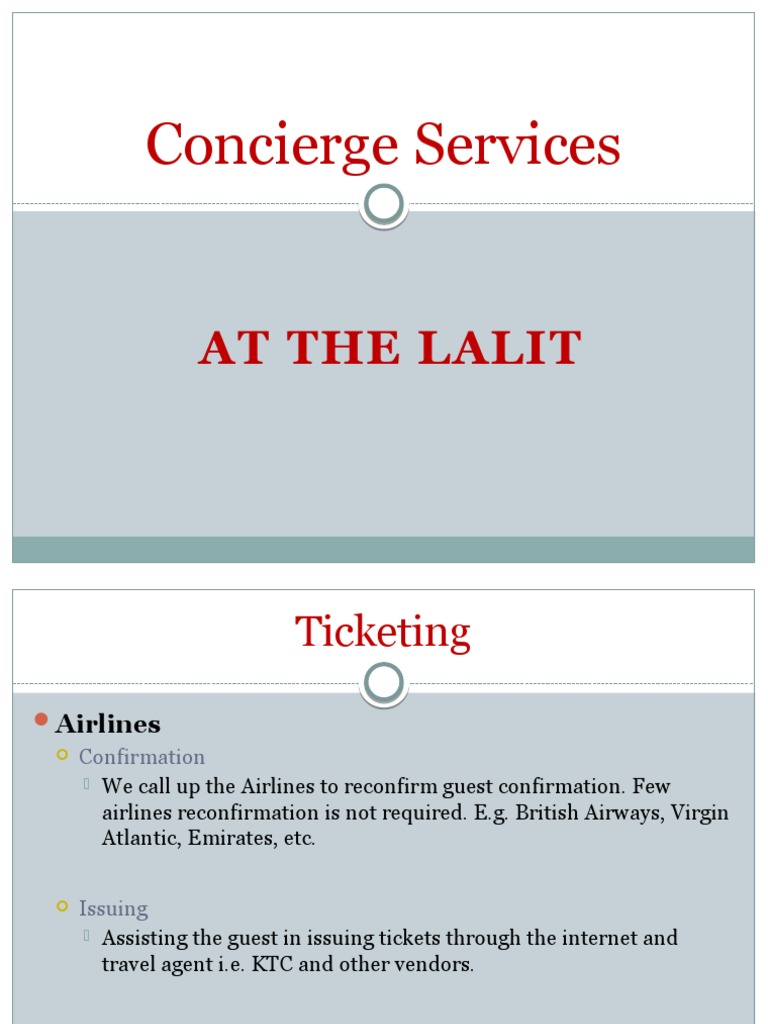 Concierge Services | PDF