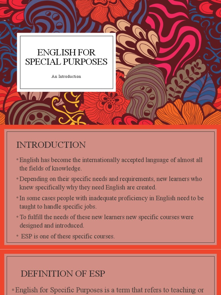 English For Special Purposes | PDF | English Language | Learning