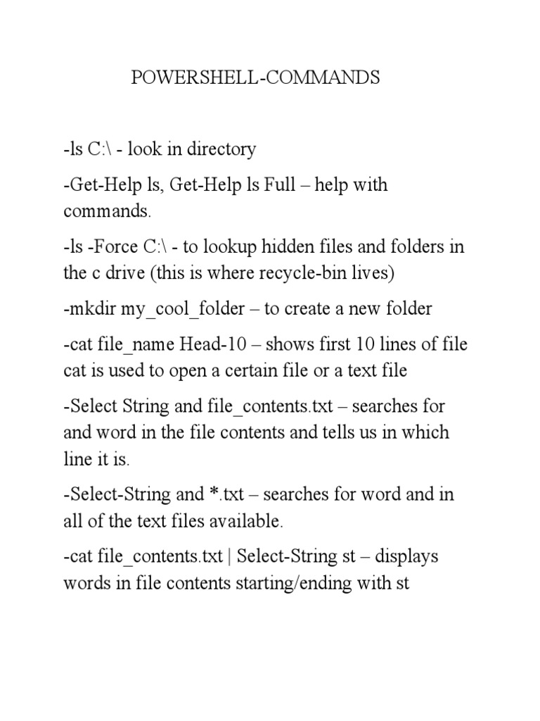 POWERSHELL Commands | PDF