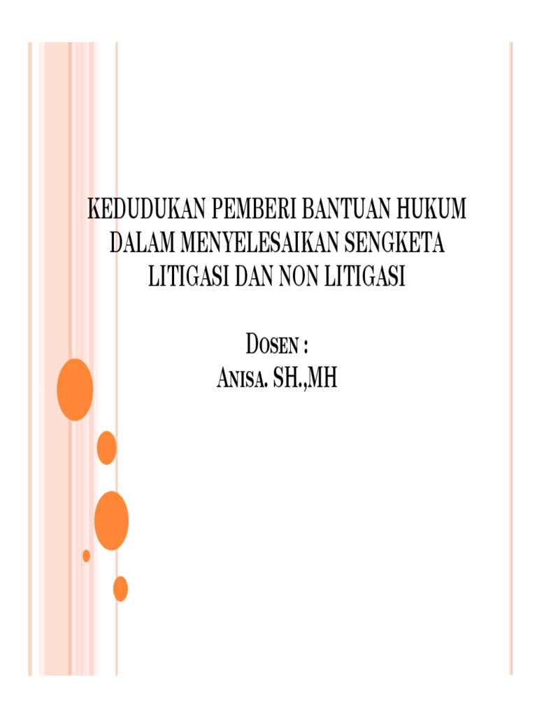 Bantuan Hukum: Litigasi & Non-Litigasi | PDF