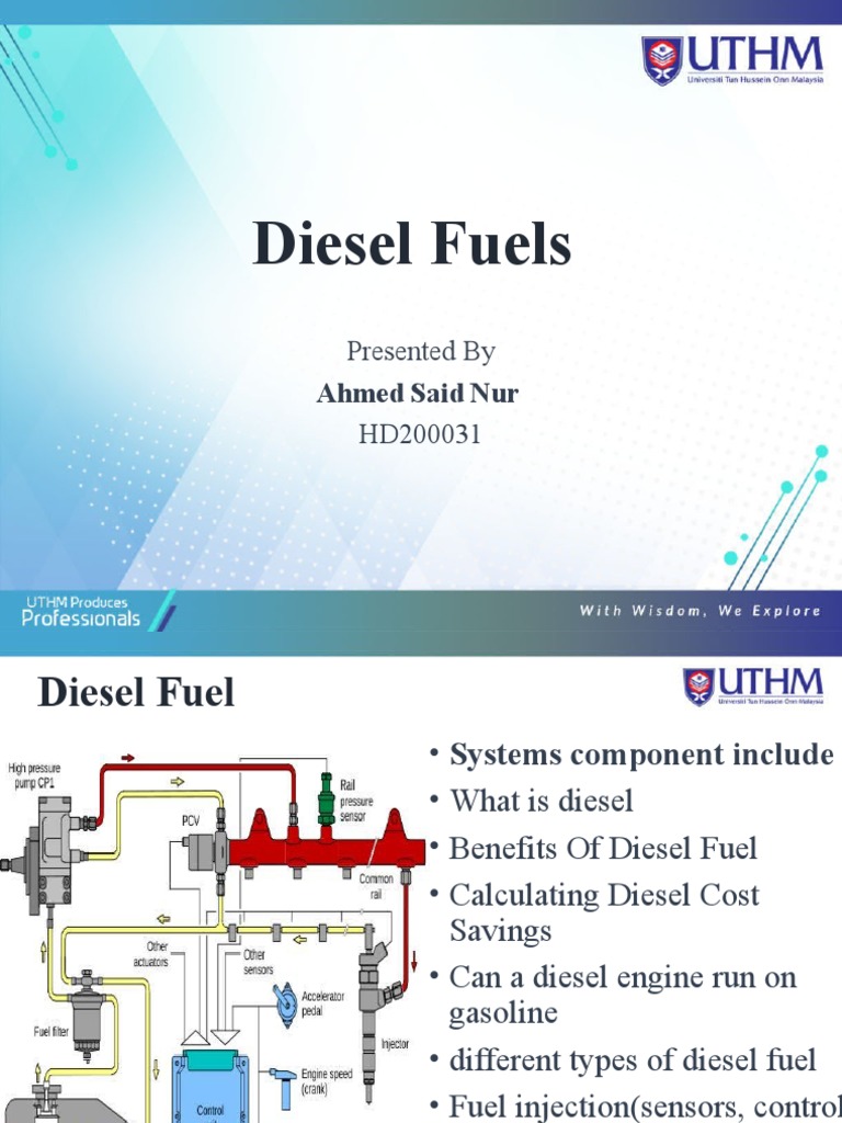 Diseal Fuel Presentation by Ahmed Said1 | PDF | Diesel Engine | Diesel Fuel