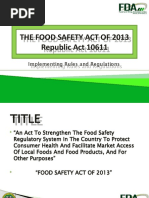RA 10611 or The Food Safety Act of 2013 | PDF | Food Safety | Foods