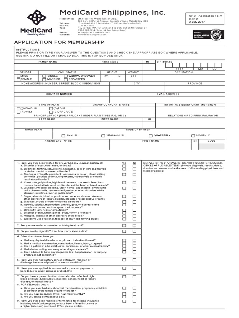 Application Form Revision 9 July 3 2017 | PDF | Medicare (United States ...