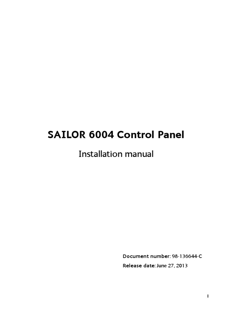 SAILOR 6004 Control Panel: Installation Manual | PDF | Electrical ...